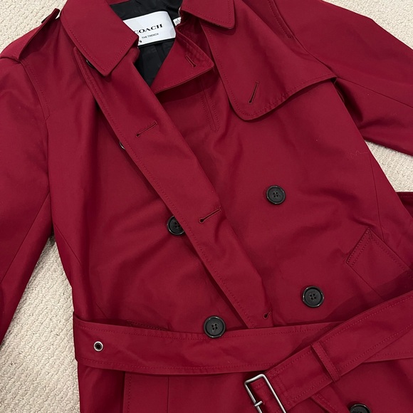 Coach | Jackets & Coats | Coach Womens Red Trench Coat | Poshmark